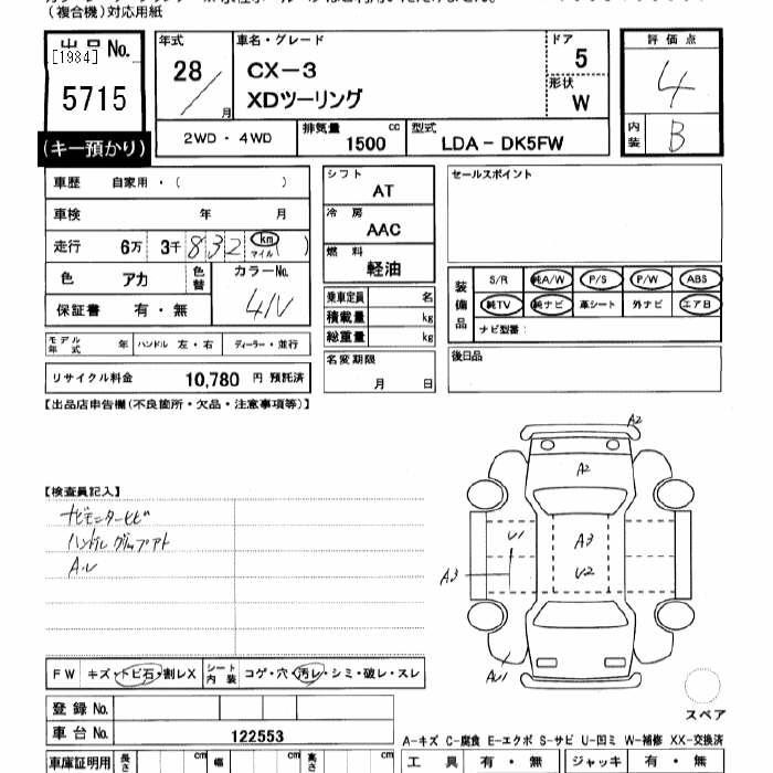 2016 Mazda Cx-3 | 1500 cc Diesel | AT | SAT Japan Auction
