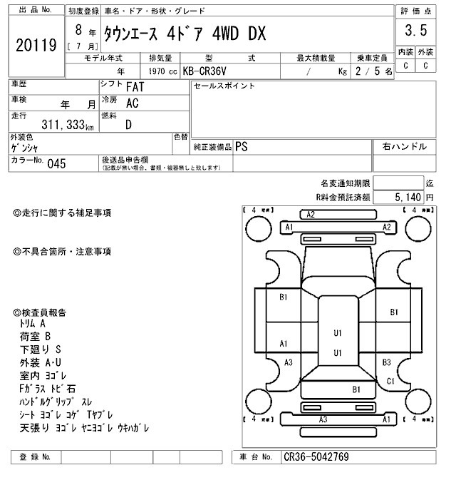 2026 Toyota Townace Van | 1970 cc Diesel | AT | SAT Japan Auction