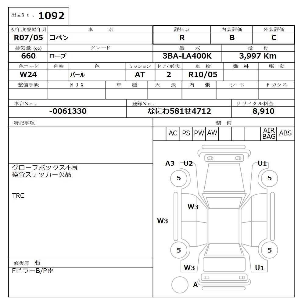 2025 Daihatsu Copen | 660 cc Other | AT | SAT Japan Auction