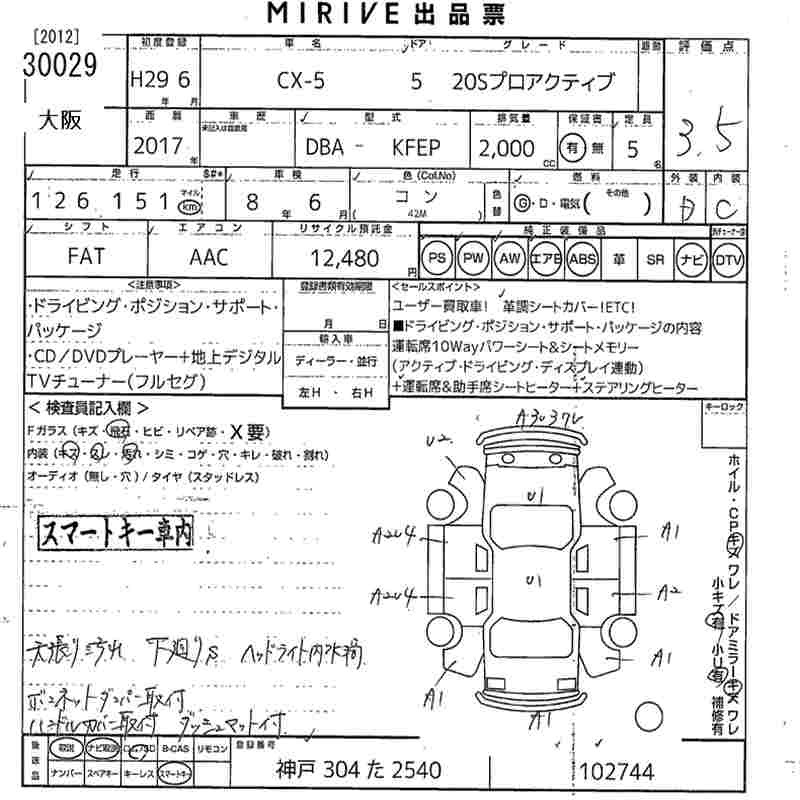 2017 Mazda Cx-5 | 2000 cc Other | AT | SAT Japan Auction