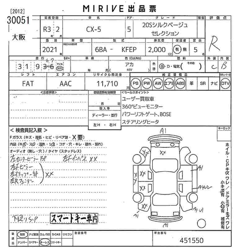2021 Mazda Cx-5 | 2000 cc Other | AT | SAT Japan Auction