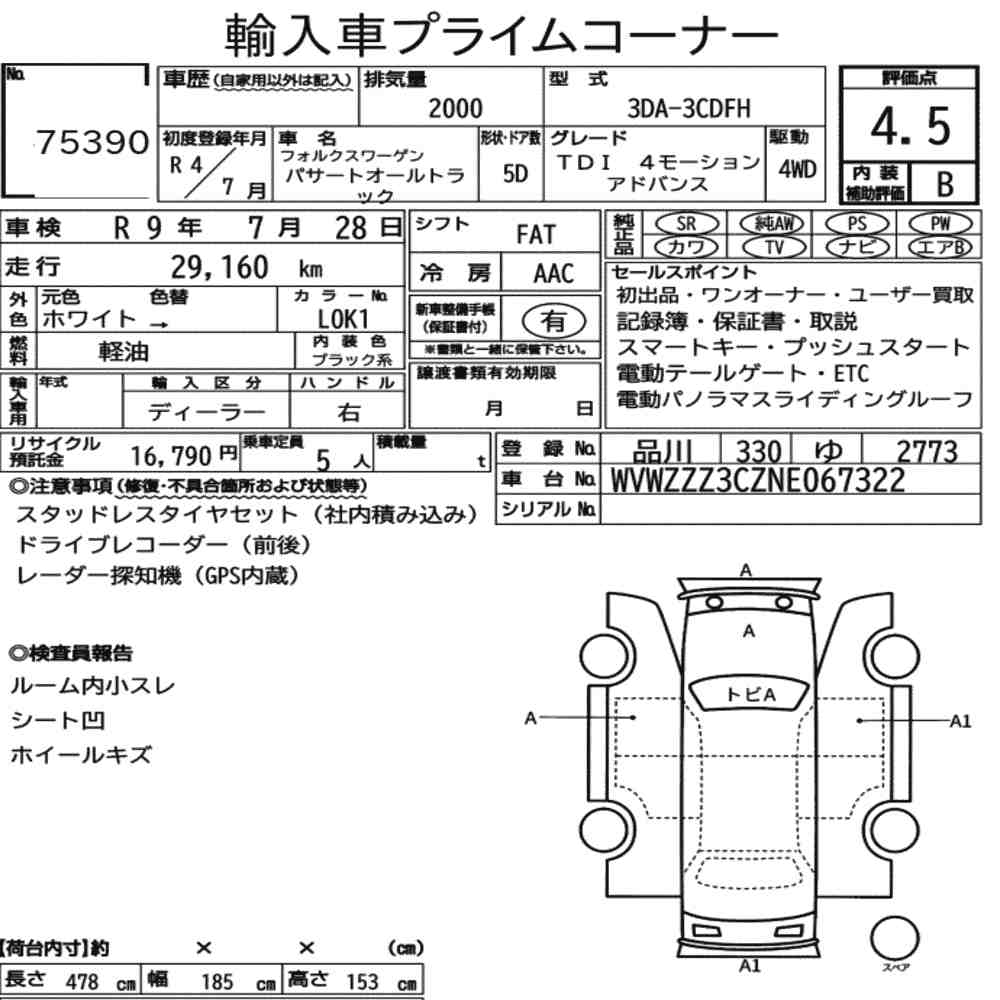 2022 Volkswagen Passat Alltrack | 2000 cc Other | AT | SAT Japan Auction