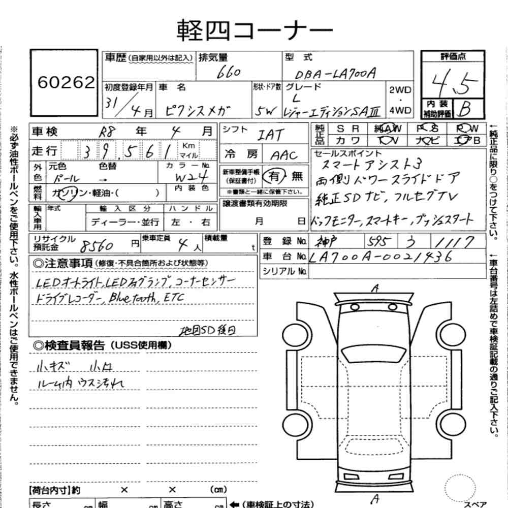 2019 Toyota Pixis Mega | 660 cc Other | Unspecified | SAT Japan Auction
