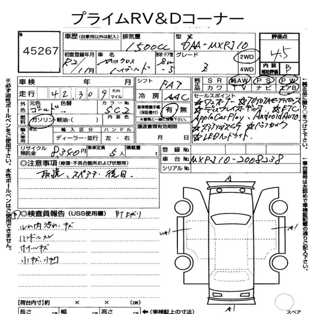 2020 Toyota Yaris Cross | 1500 cc Other | AT | SAT Japan Auction